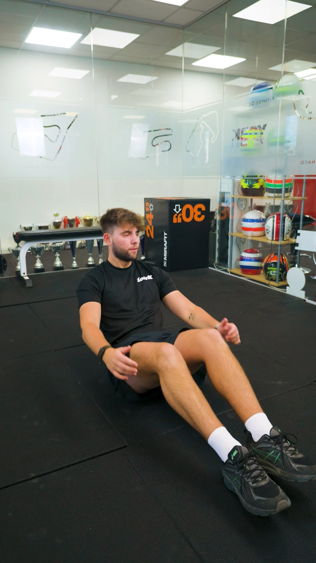 Cross bod sit ups