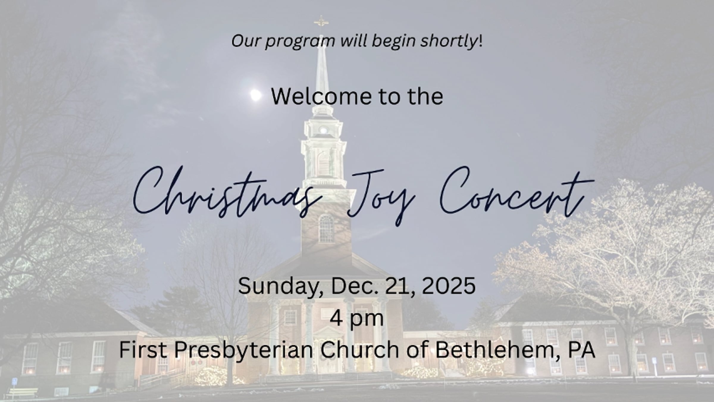 Christmas Joy Concert: Dec. 21, 2025