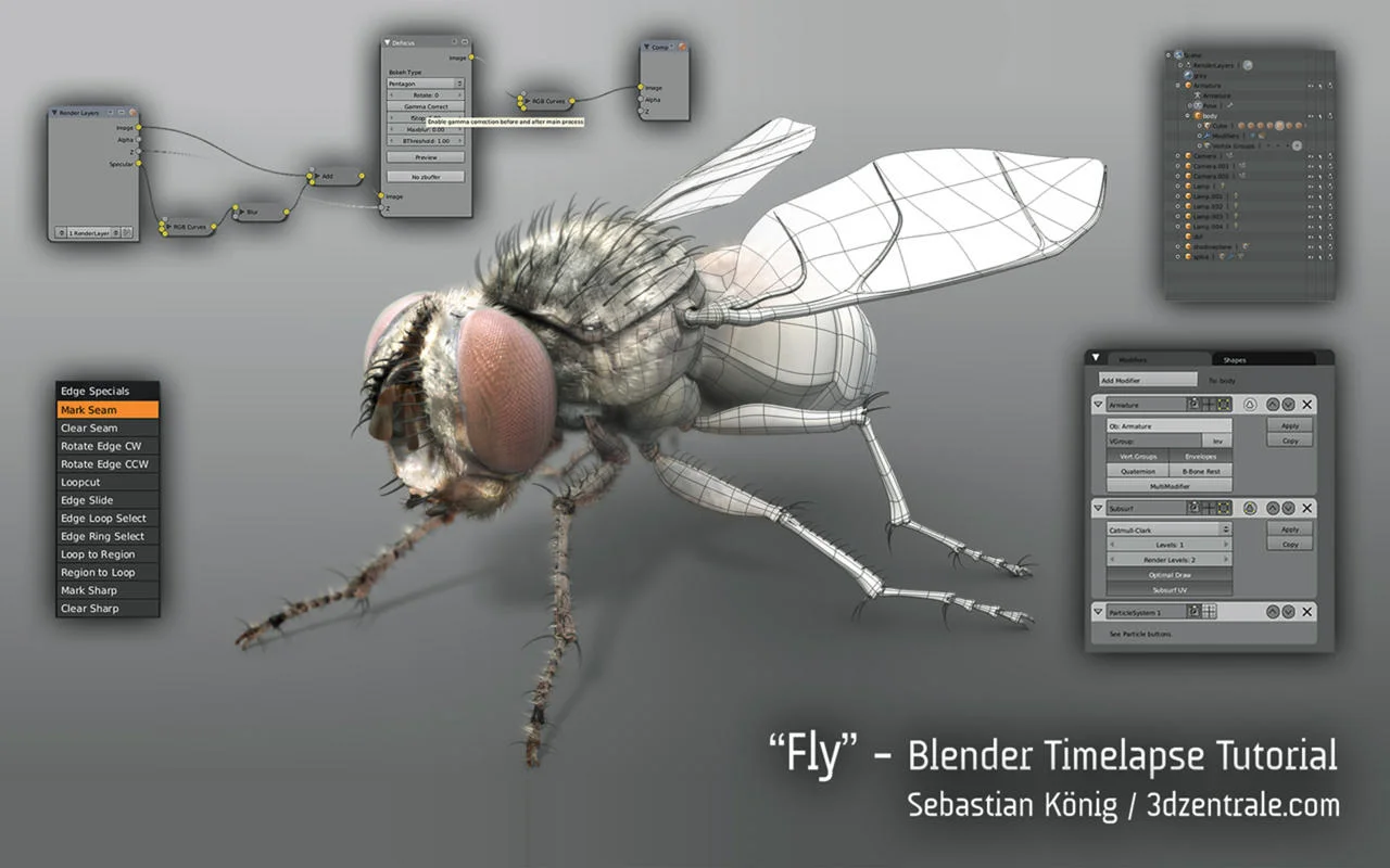 "Fly" - Blender Timelapse Tutorial