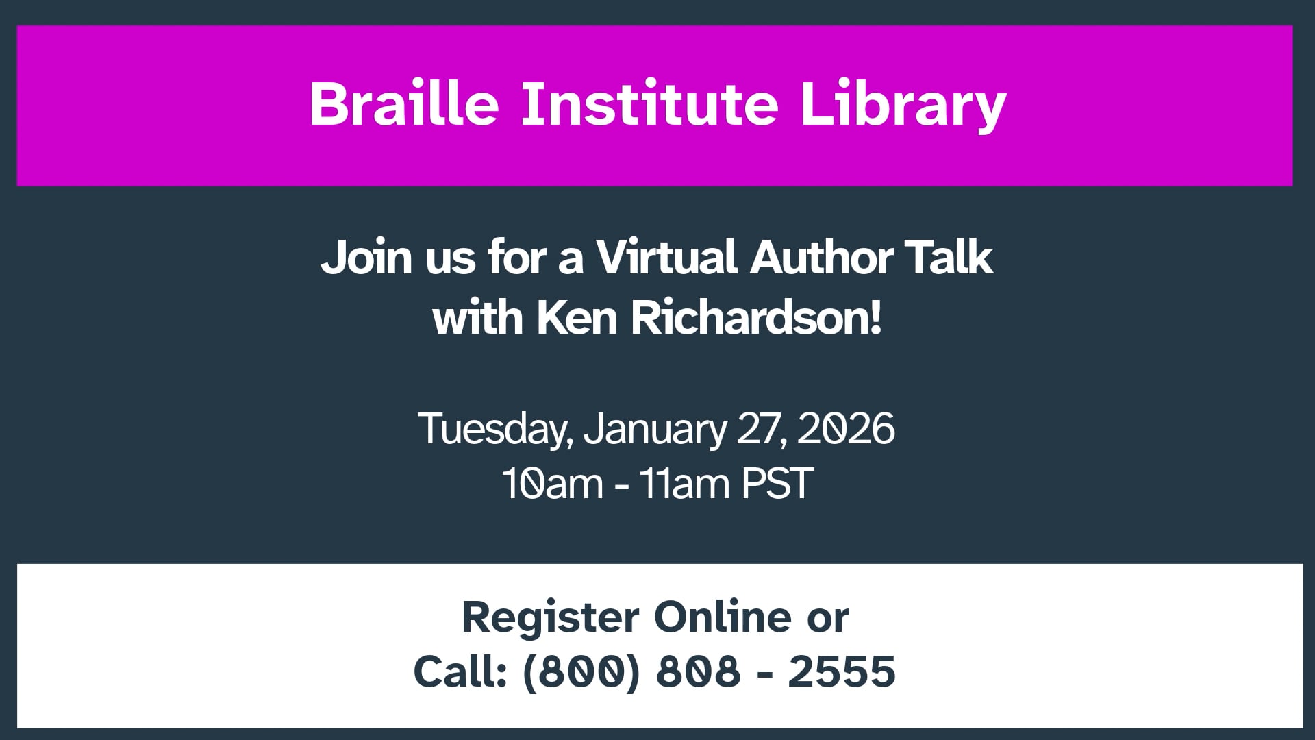 Ken Richardson Author Talk Promo