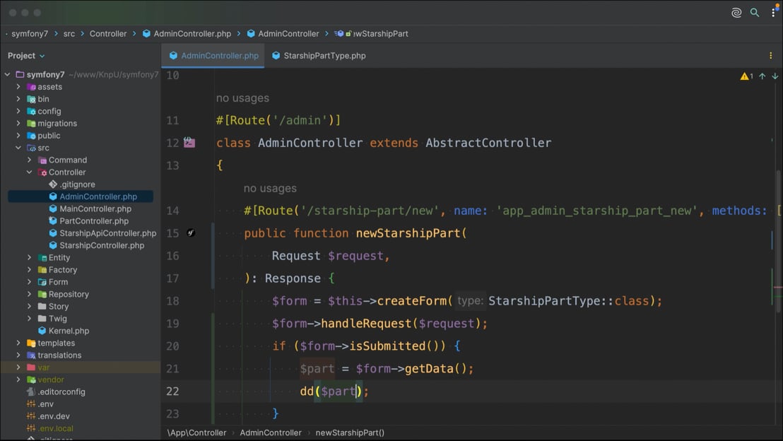 Processing the Submitted Form > Symfony 7 Forms: The Basics | SymfonyCasts