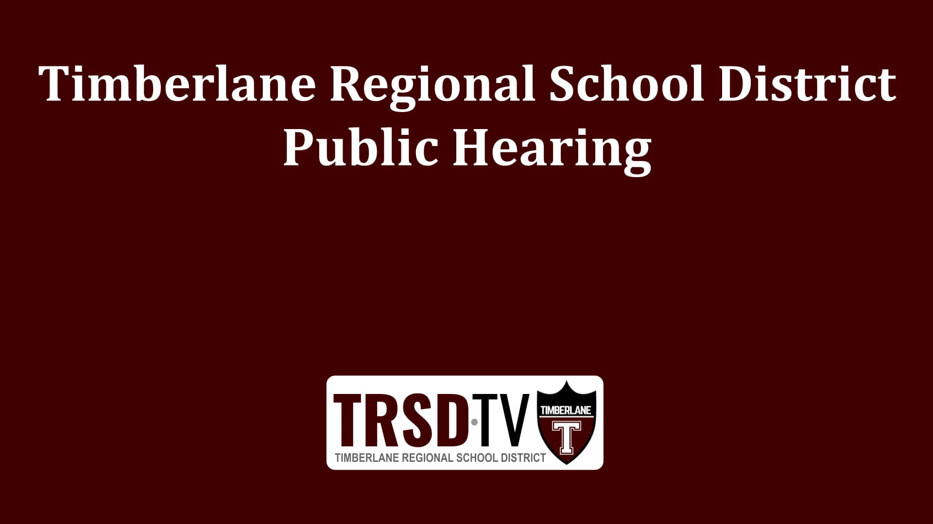 TRSD Public Hearing 01/15/2026
