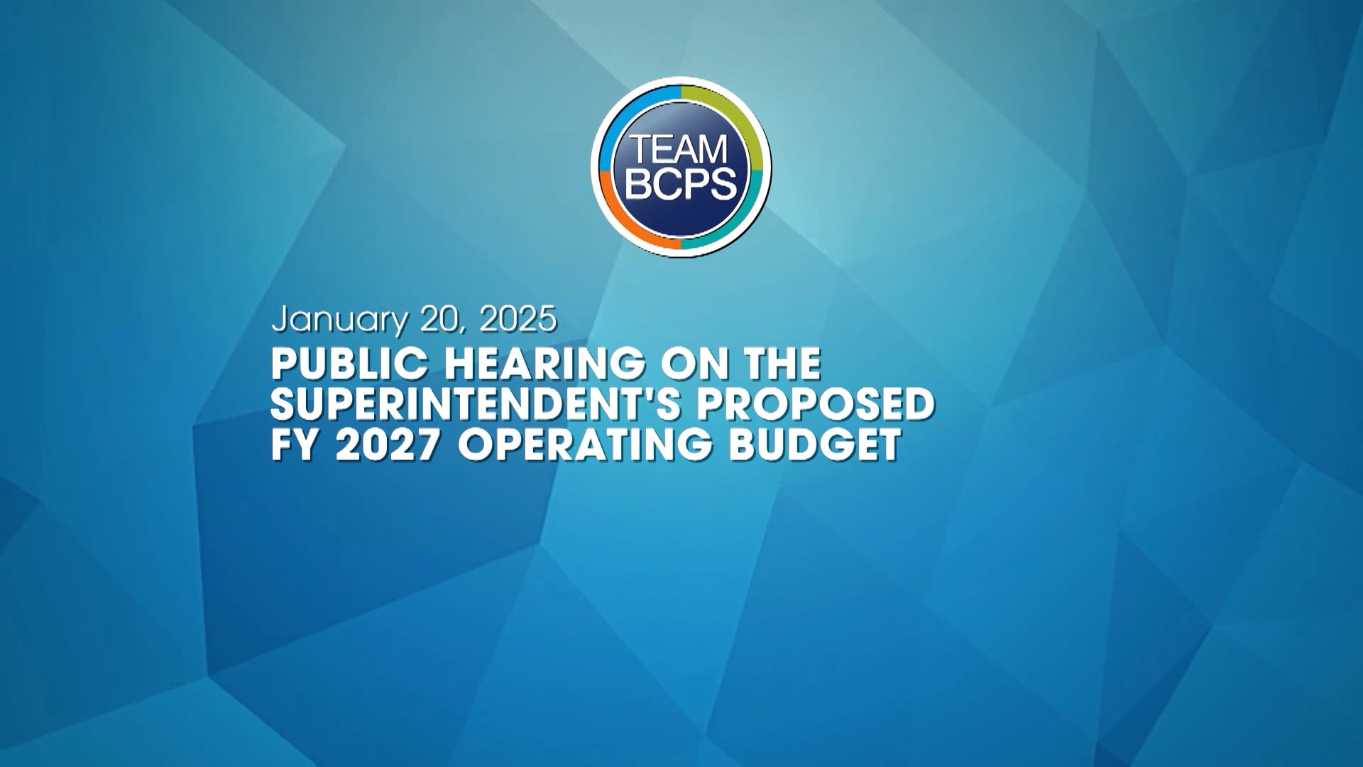 PUBLIC HEARING OF THE BOARD OF EDUCATION OF BALTIMORE COUNTY ON THE ...
