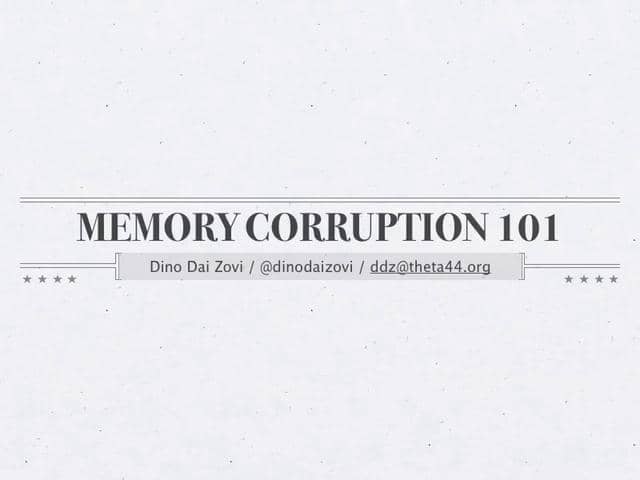 Memory Corruption 1 on Vimeo