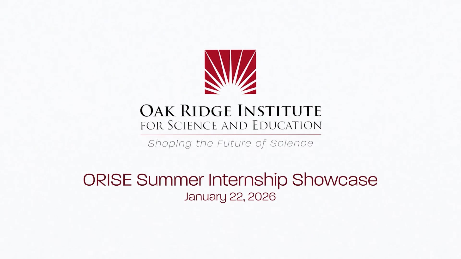 ORISE Summer Internship Showcase | Videos & Movies on Vimeo