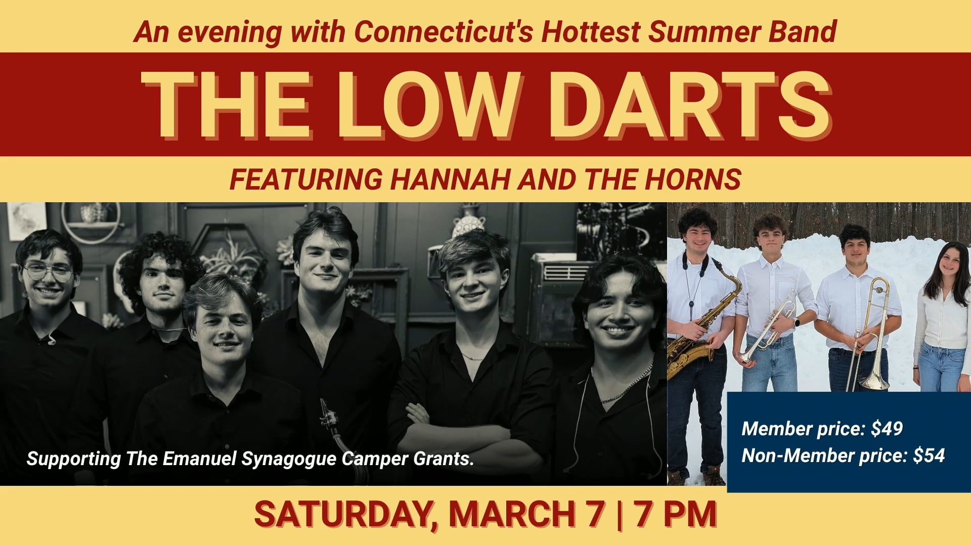The Low Darts in Concert – Saturday, March 7