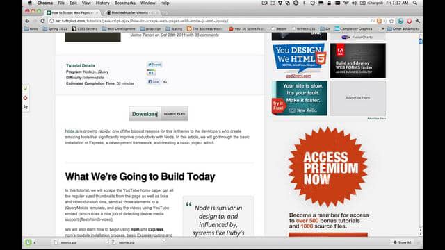 How to Scrape Web Pages with Node.js and Cheerio on Vimeo