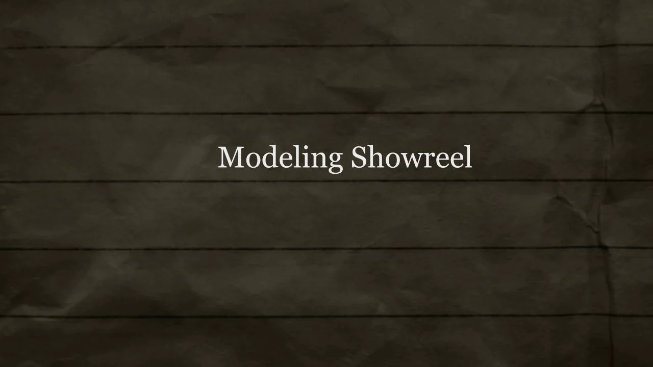 modeling Showreel on Vimeo