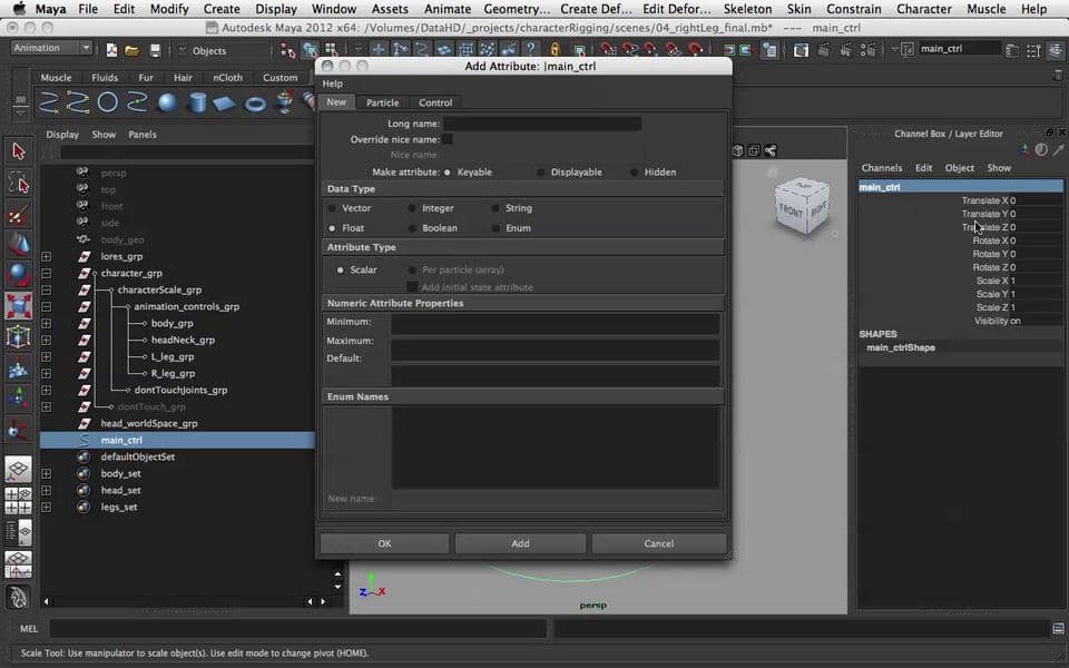 11. Simple Character Rigging - Main Control on Vimeo