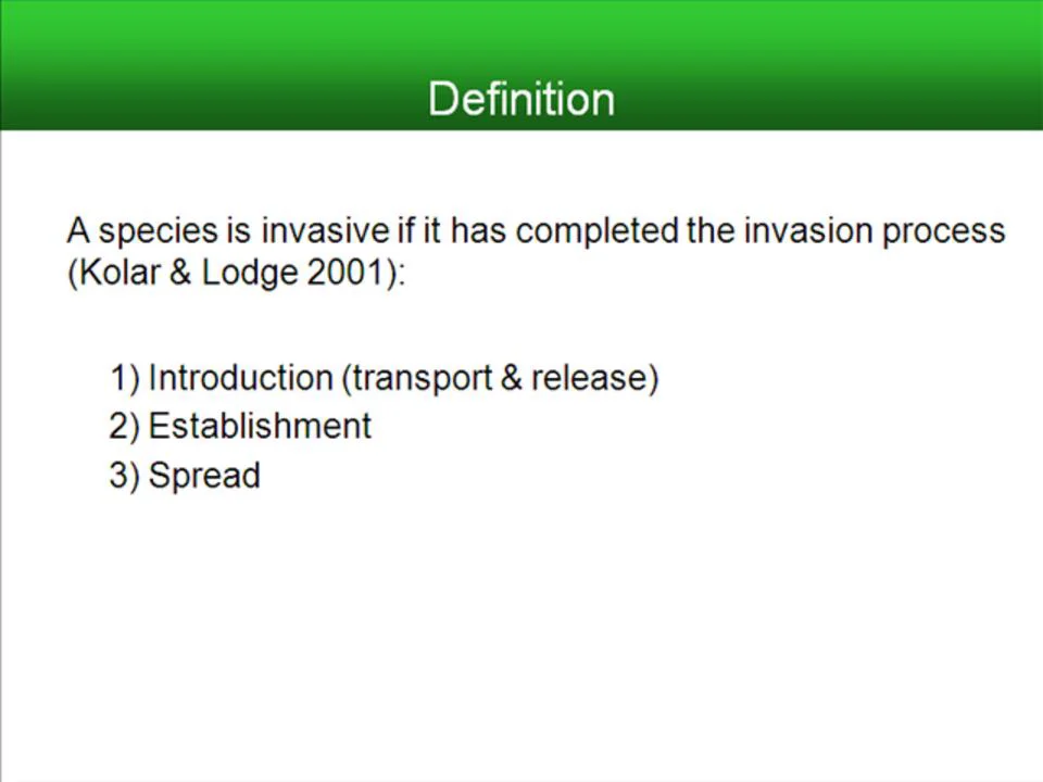 Invasion Biology of Alien Species - Jonathan Jeschke, University of ...