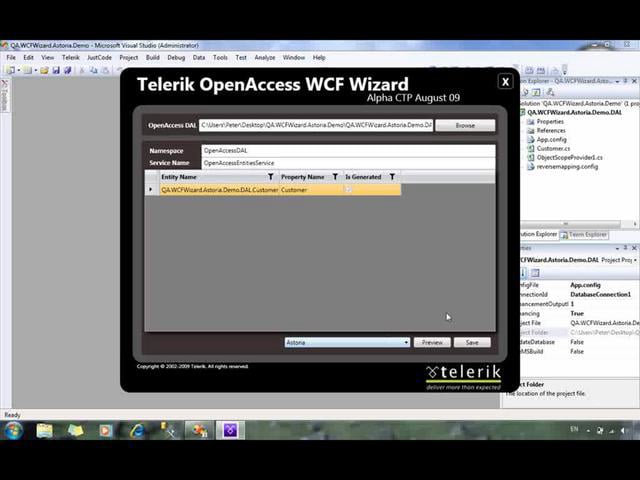Telerik OpenAccess WCF Wizard Part II- Astoria on Vimeo
