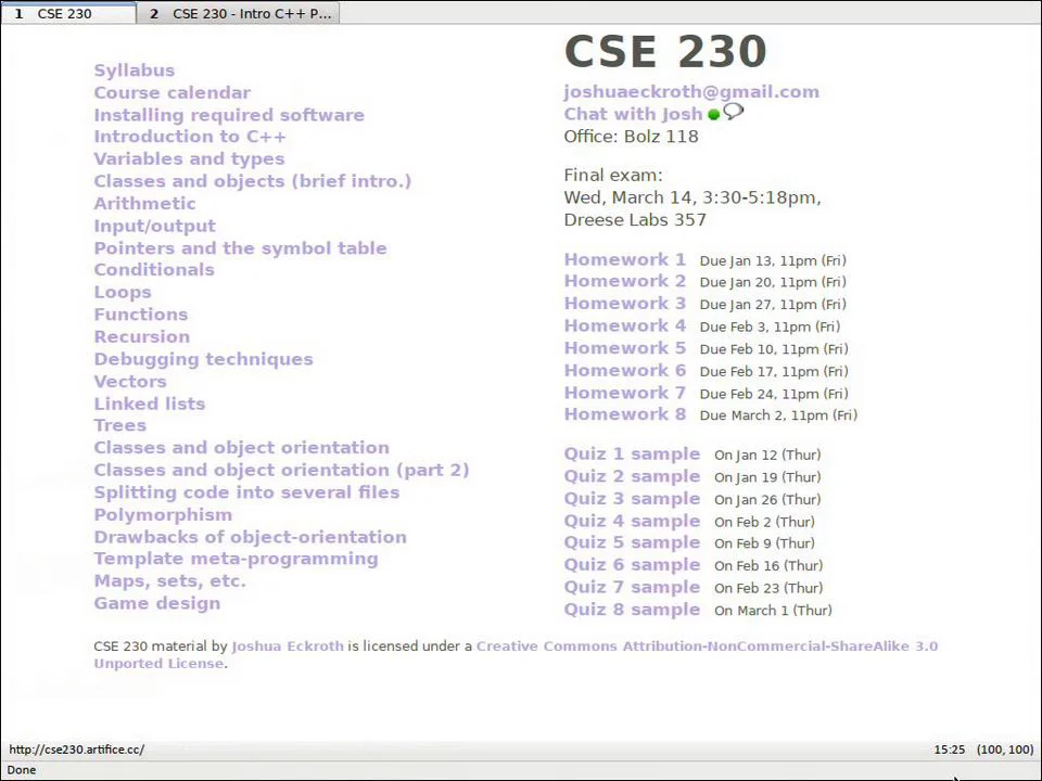 CSE 230 - 2012-01-03