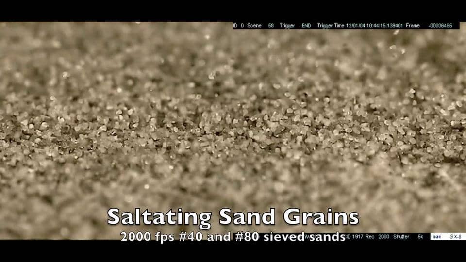 Saltating Sand Grains on Vimeo