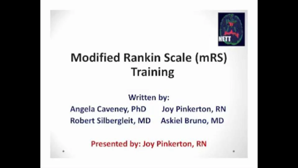NETT Modified Rankin Scale (mRS) Training Module