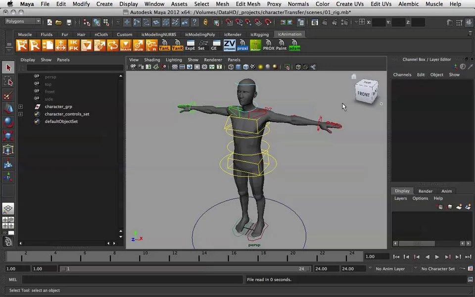 Export a custom rig with animation from Maya to Unity