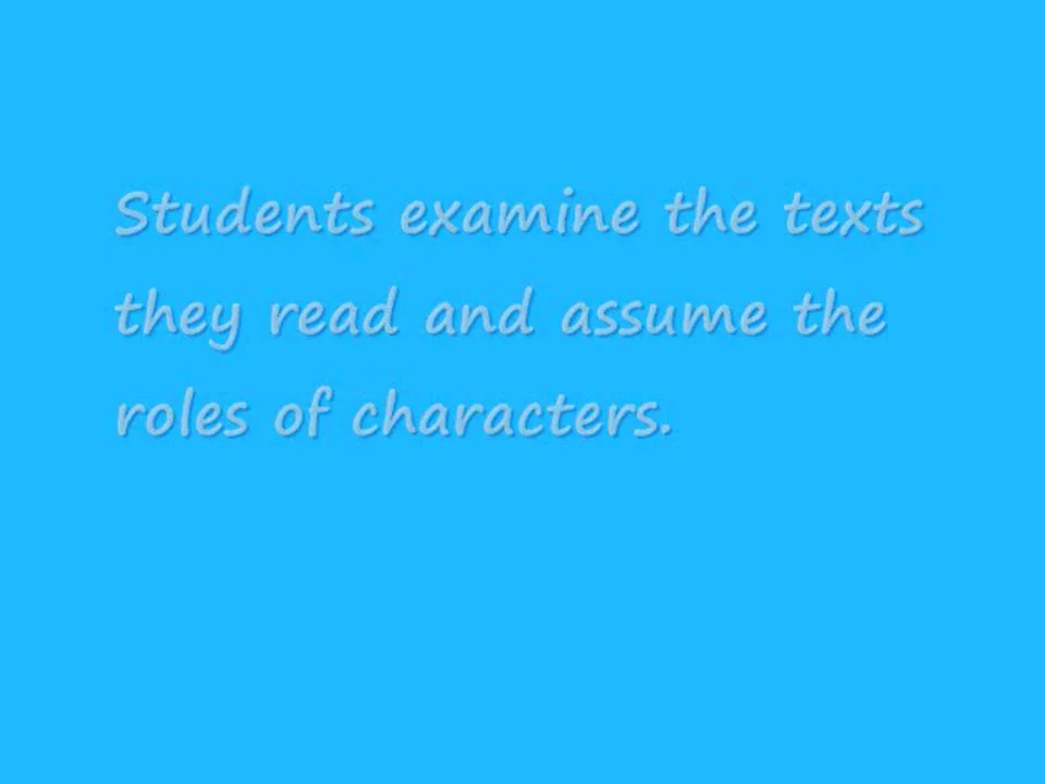 A Dramatic Approach to Reading Comprehension: Tableau on Vimeo