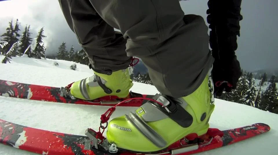 My first on-snow test of the Tech toe-telemark heel (TTS) system ...