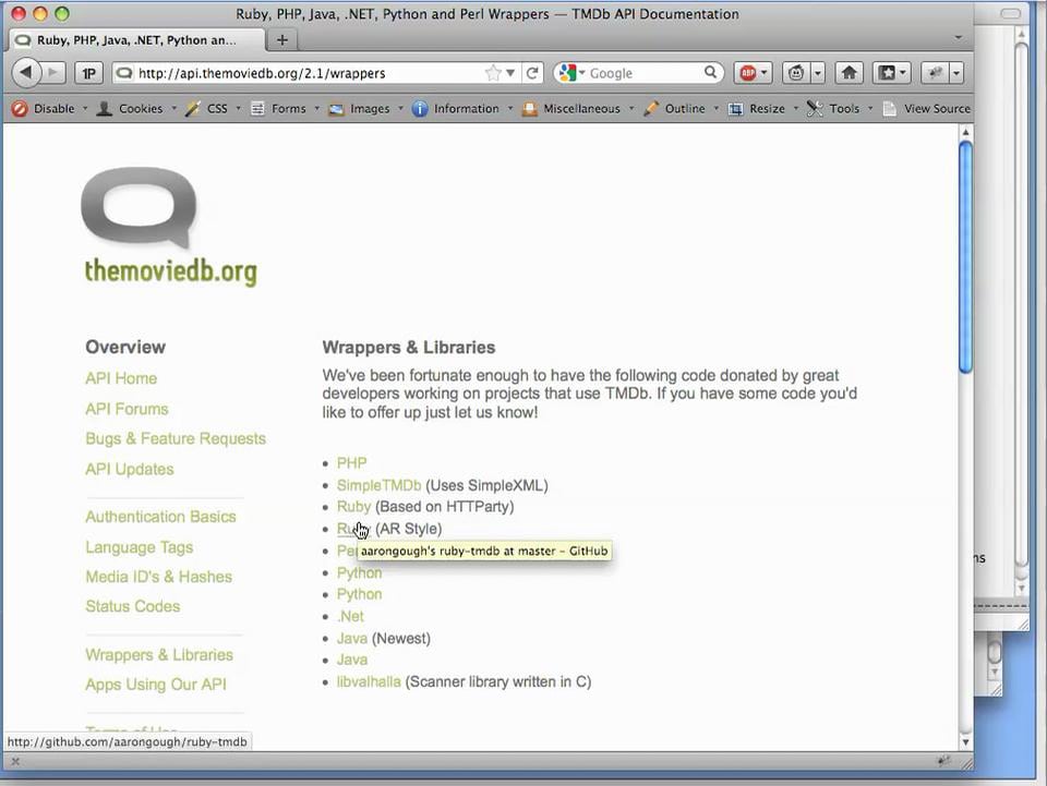 6.1.2: Simplified use of the TMDb API with the ruby-tmdb gem on Vimeo