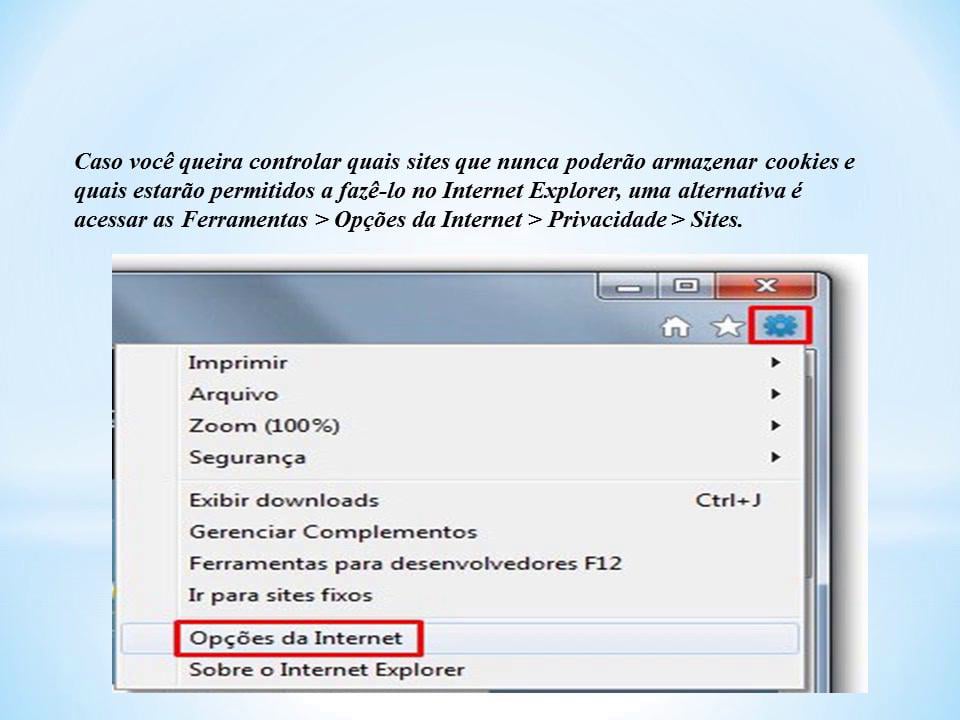 Selecione quais os sites que podem salvar cookies no seu PC on Vimeo