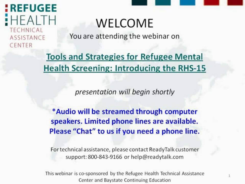 Tools and Strategies for Refugee Mental Health Screening: Introducing ...