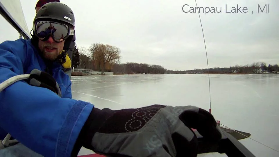 Ice Boating on Campau Lake, MI on Vimeo