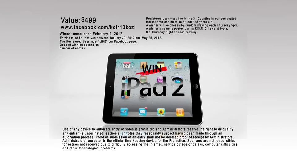 KORL,KOZL-TV IPAD FACEBOOK CONTEST on Vimeo