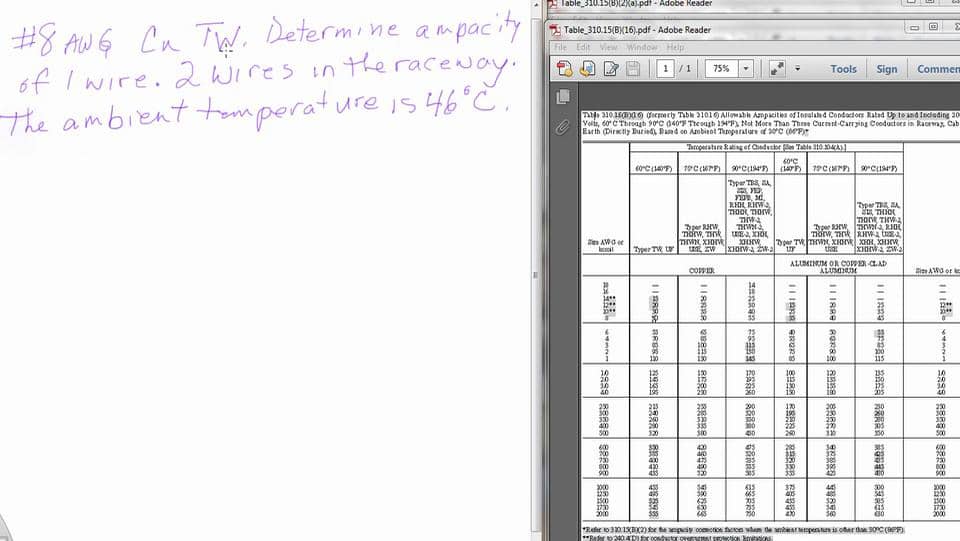 Ampacity: Table 310.15(B)(16) on Vimeo