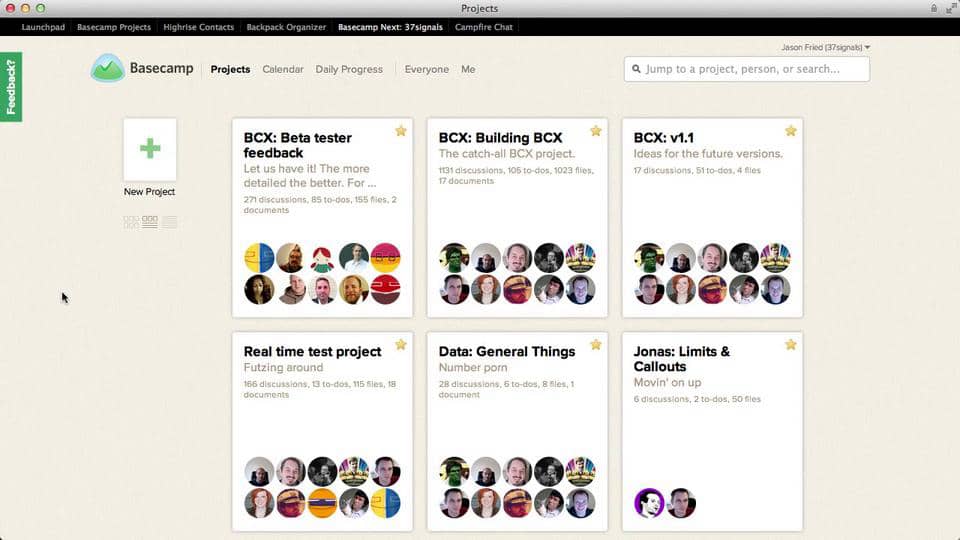 Preview of the new Basecamp UI on Vimeo