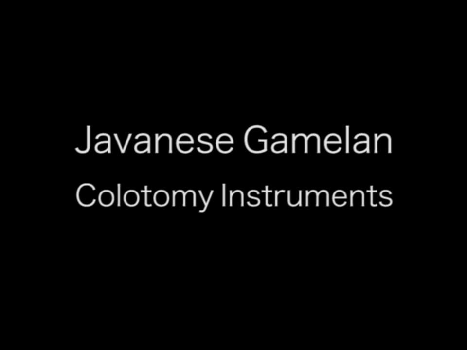 Javanese Gamelan Colotomy Instruments on Vimeo
