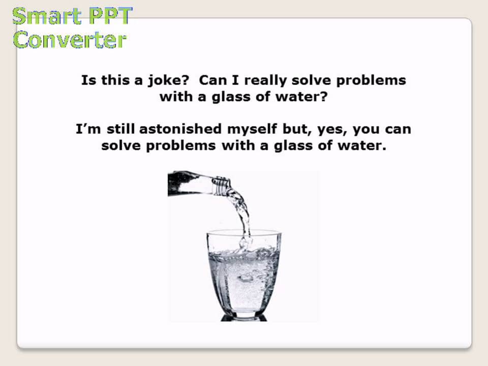 The Glass of Water Technique for Solving Problems Overnight on Vimeo