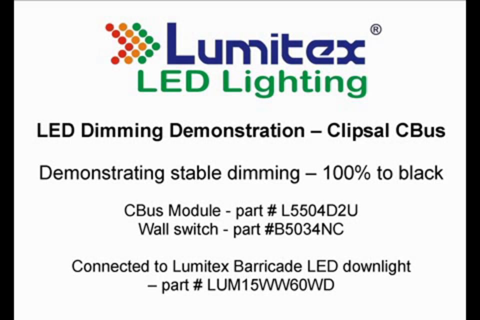 Lumitex Barricade - CBus Dimming Demonstration on Vimeo