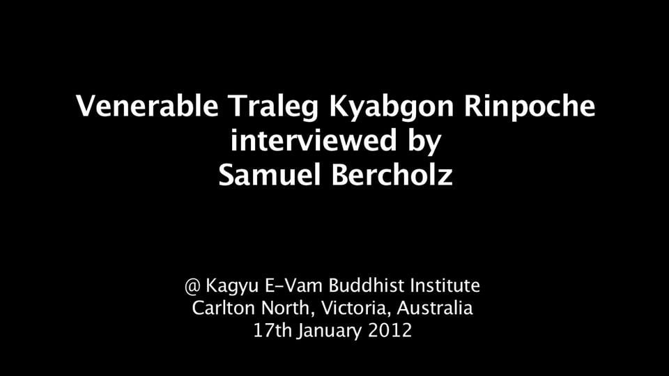 Venerable Traleg Kyabgon Rinpoche interviewed by Samuel Bercholz. on Vimeo