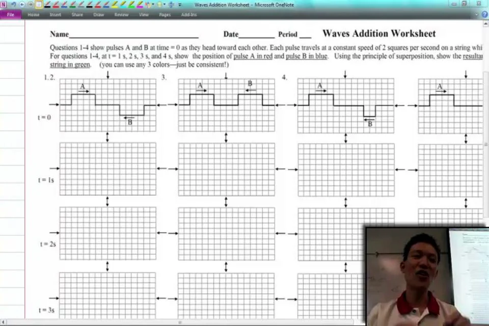 Waves Superposition Worksheet