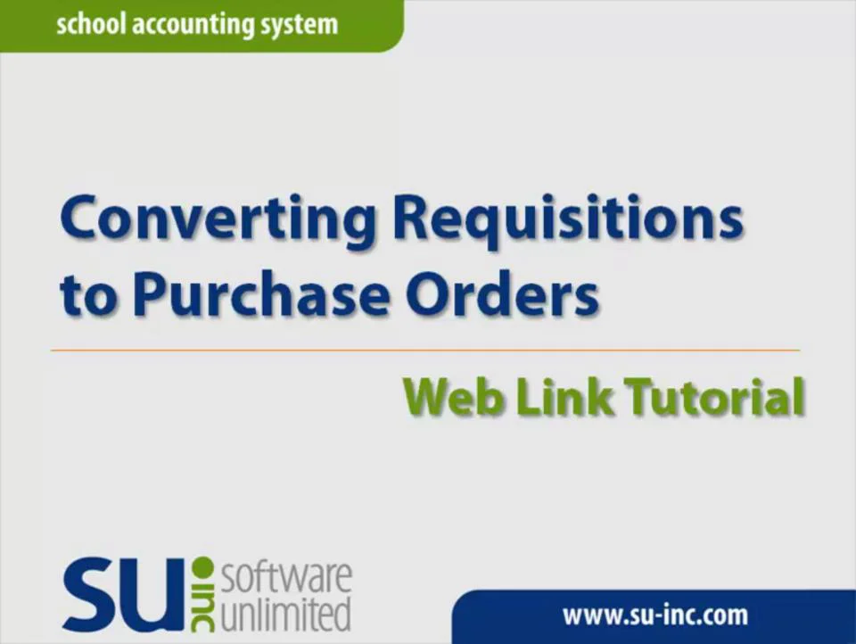 Training Tutorials - WL - Converting Requisitions to Purchase Orders on Vimeo