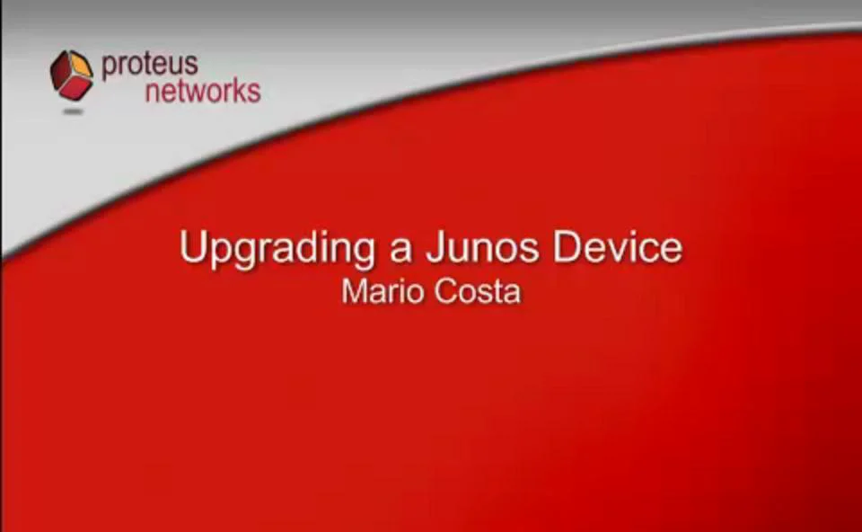 Upgrading a Junos Device on Vimeo
