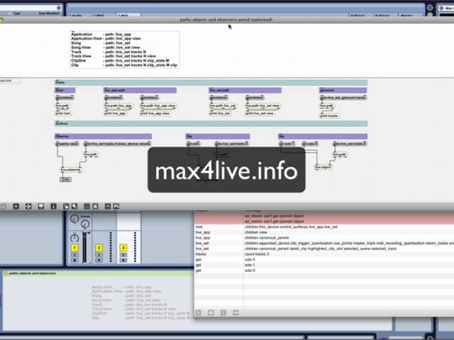 Max For Live Paths, Objects, and Observers on Vimeo