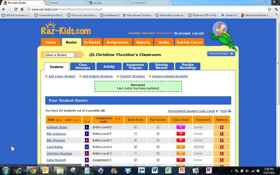Creating Student Passwords in Raz-Kids on Vimeo