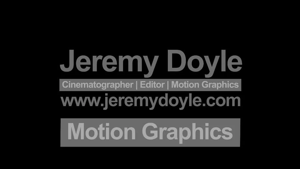 Motion Graphics Reel - Jeremy Doyle