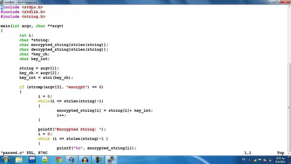 Write a Basic Encryption/Decryption Program in C on Vimeo