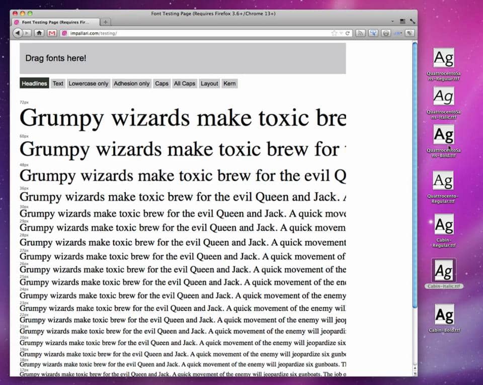 Font Testing Page on Vimeo
