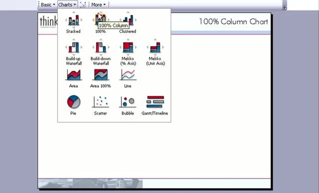 100% column chart on Vimeo