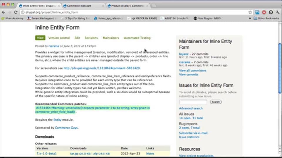 Inline Entity Form on Vimeo