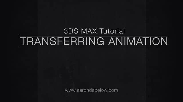 Transferring Animation - 3DS Max Video Tutorial on Vimeo