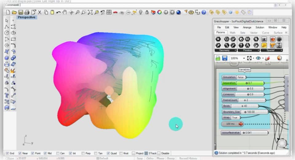 IsoFlock - Isosurface Flocking Boids in Grasshopper on Vimeo