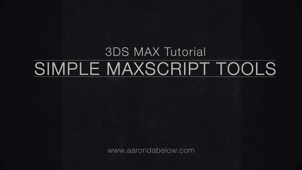 Simple Maxscript Tool Creation - 3DS Max Video Tutorial on Vimeo