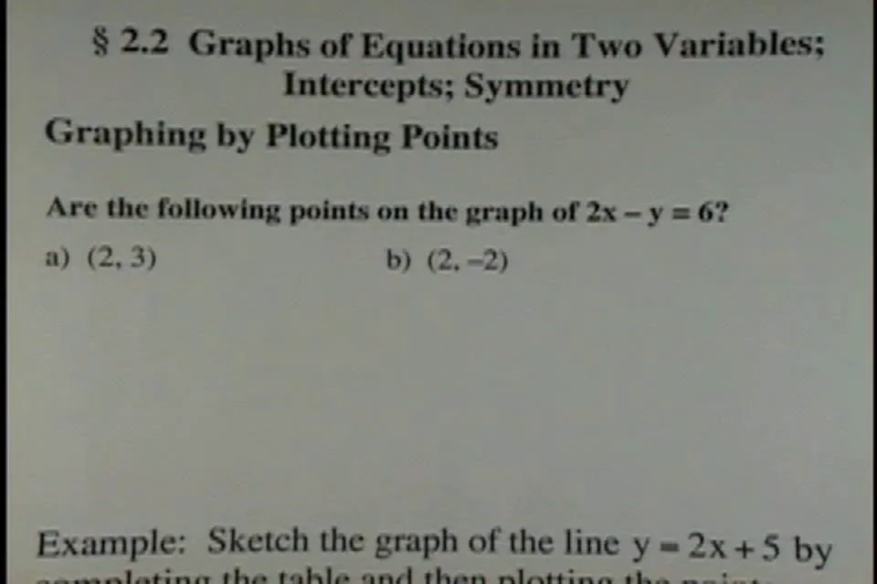 Section 2.2 Graphs of Equations in Two Variables on Vimeo