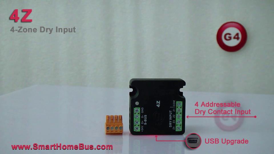 Smart-Bus 4-Zone Dry Input Module (G4) - SB-4Z-UN on Vimeo