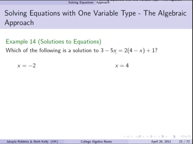 Algebra 2 Equations List