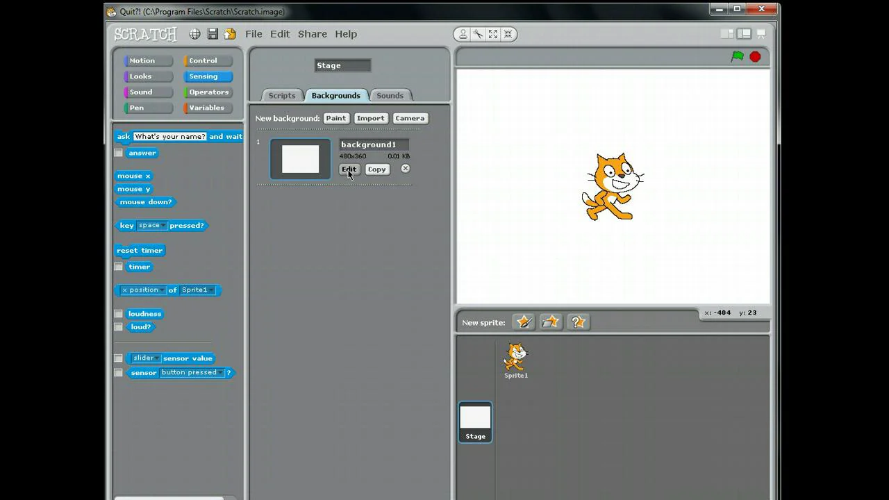 A Scratch Tutorial that demonstrates how to create a new sprite ...