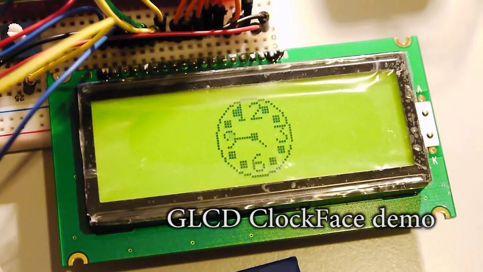 Arduino UNO SED1520 GLCD demo test 122x32px on Vimeo